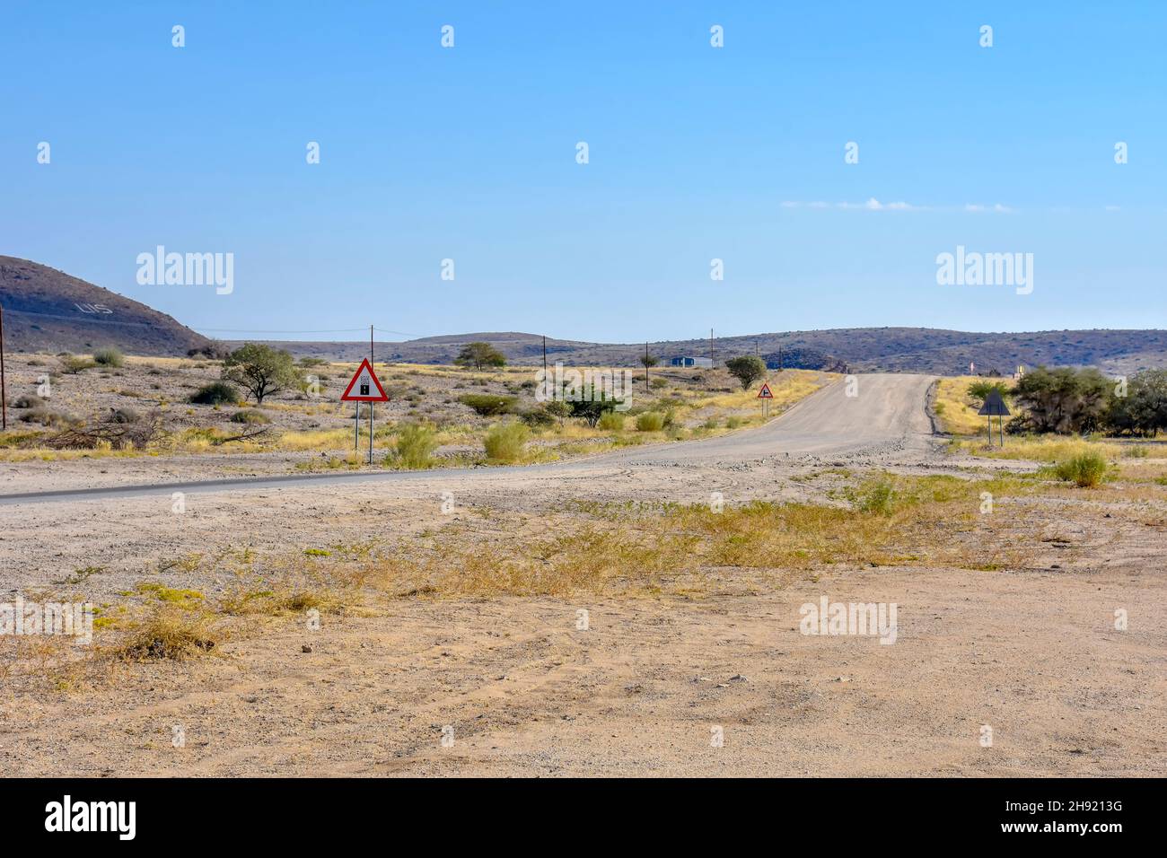 A street view of the isolated town of Uis in Namibia Southern Africa ...