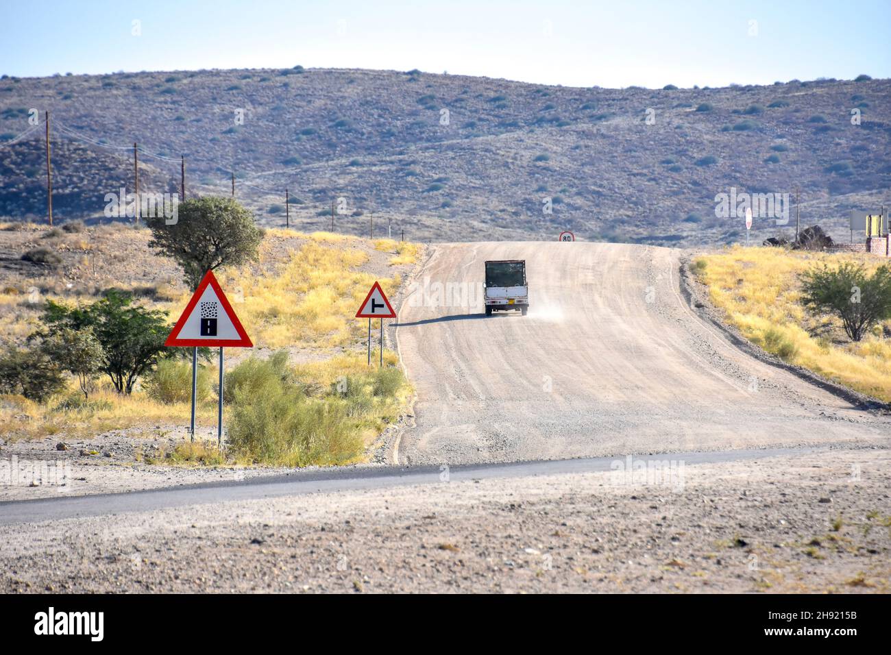 A street view of the isolated town of Uis in Namibia Southern Africa ...