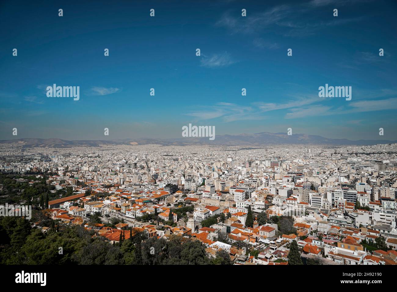 The Skyline Of Athens Stock Photo - Alamy