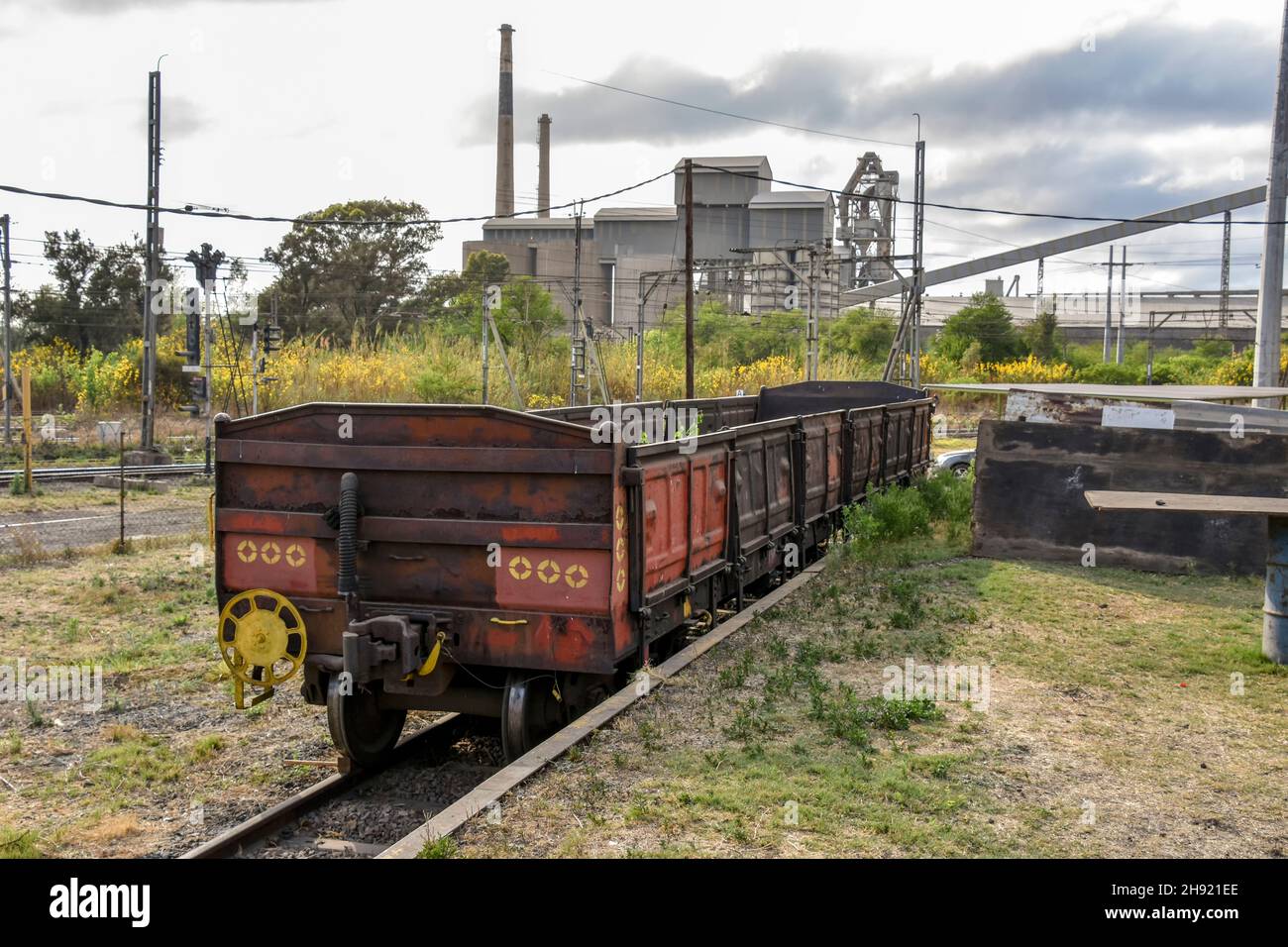 A train wagon used to transport coal for a vintage steam train Pretoria ...