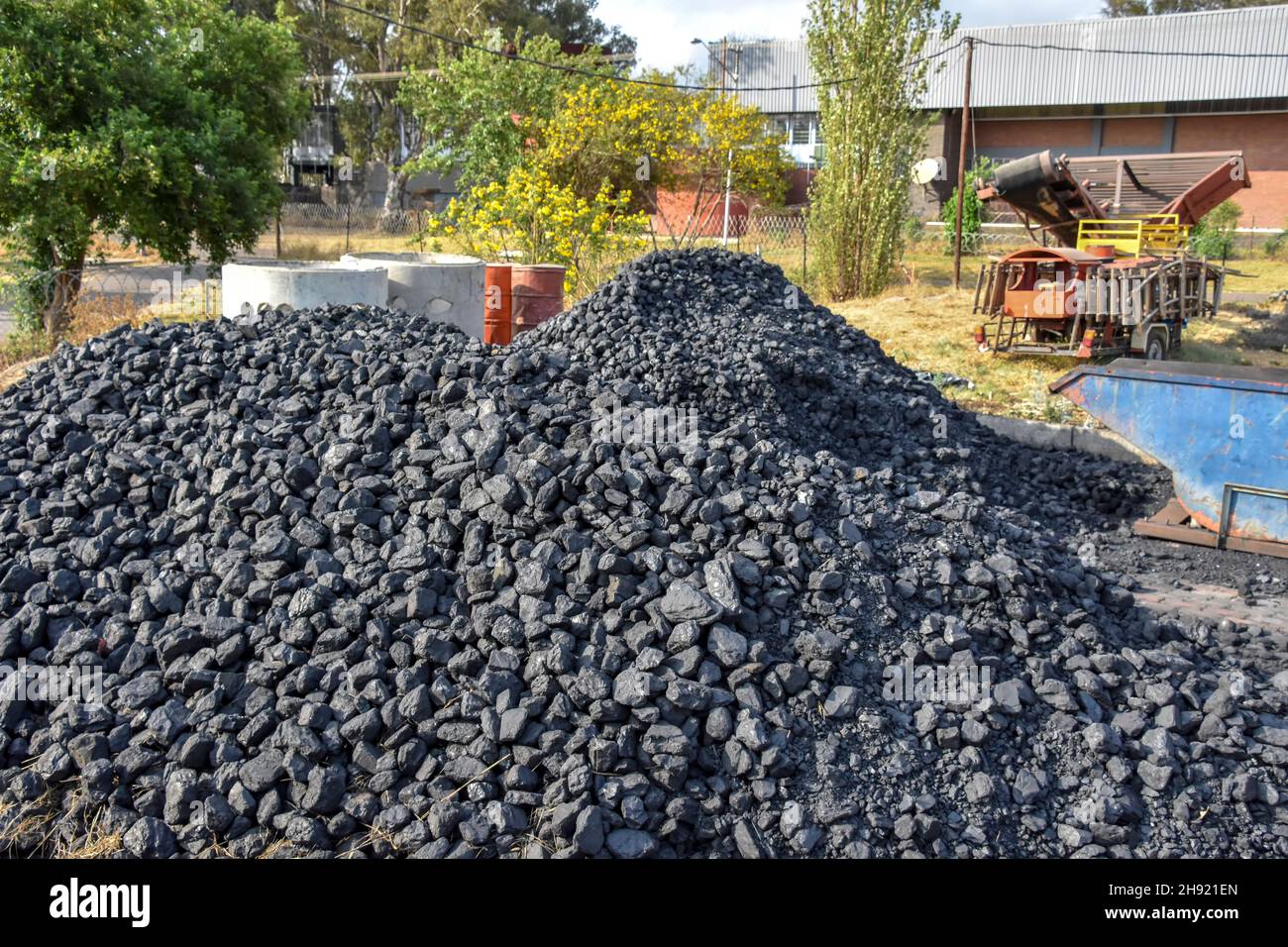 Black coal used for a steam train in Pretoria South Africa Stock Photo ...
