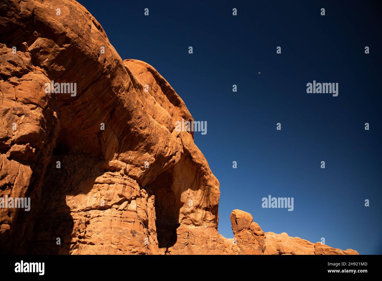 Utah Rocks and Moon Sky Stock Photo - Alamy