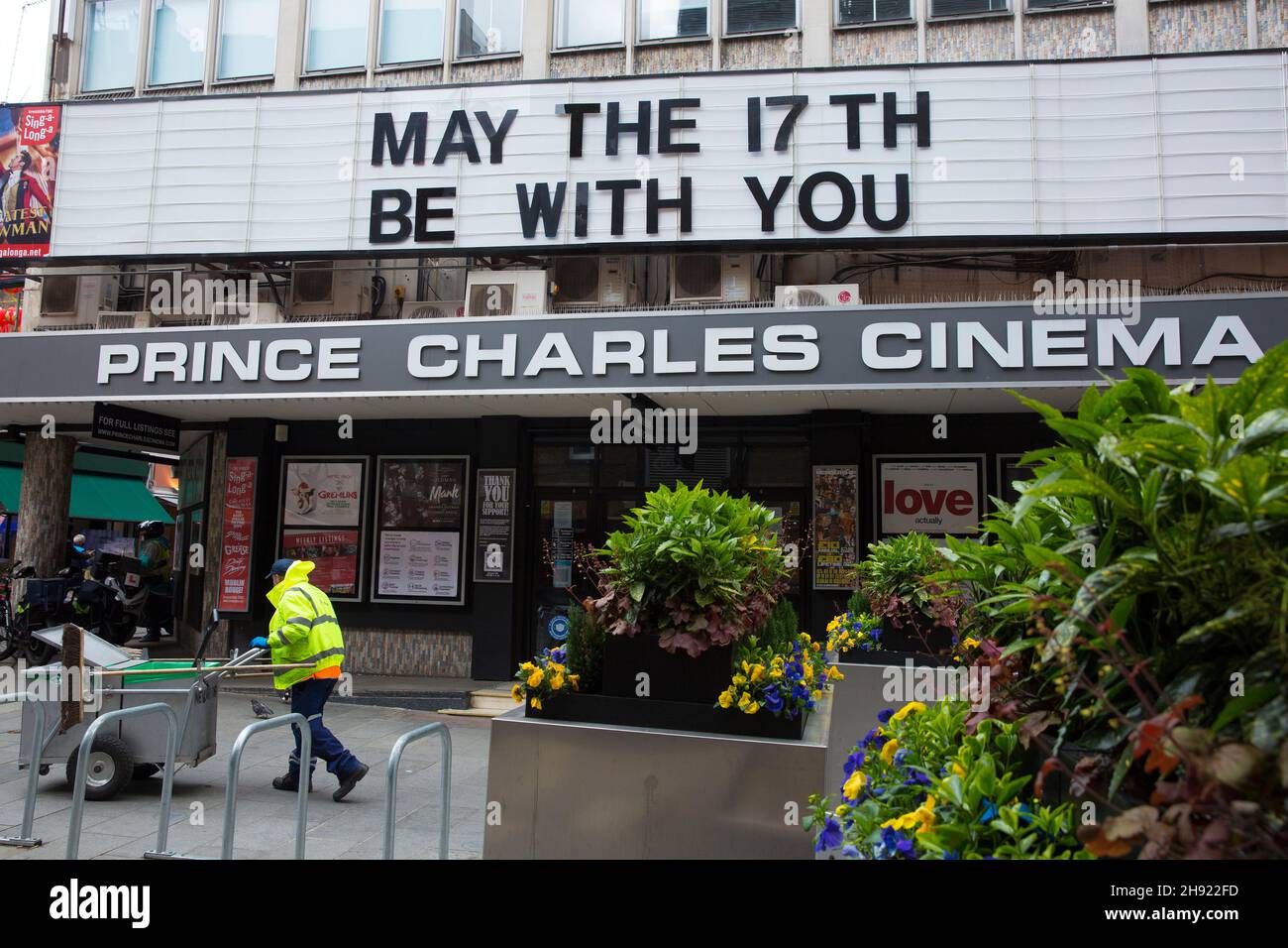 A message indicating the reopening date is seen on the front of Prince ...