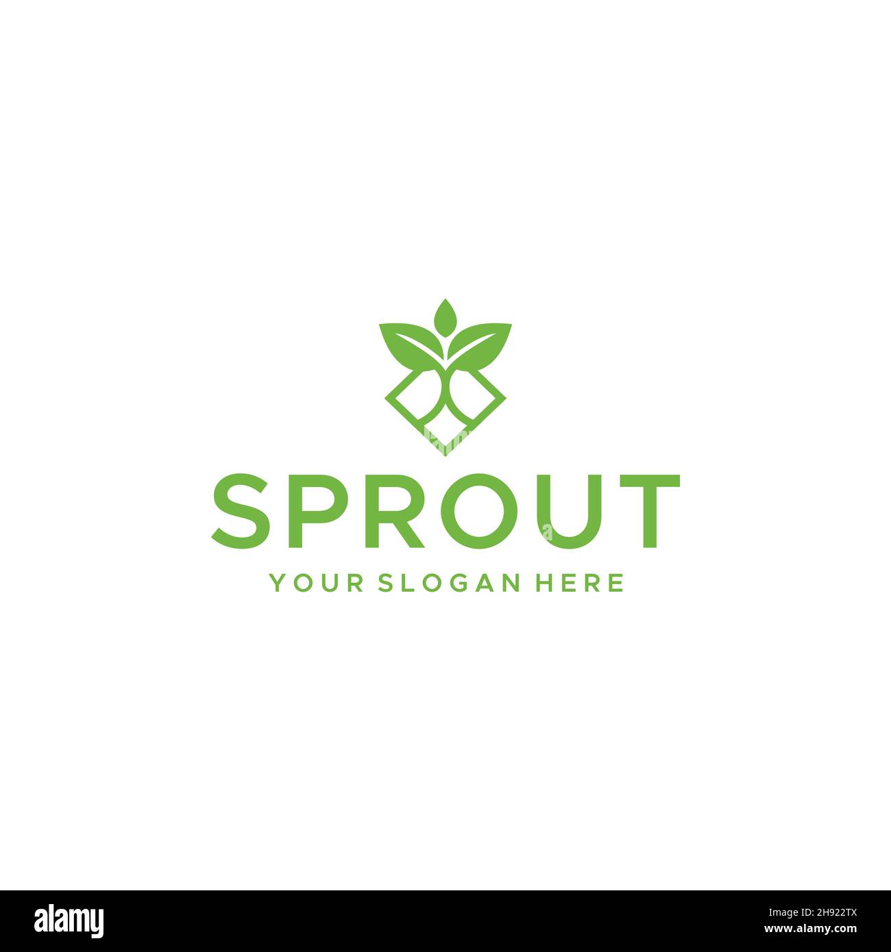 minimalist SPROUT leaves leaf plants logo design Stock Vector Image ...