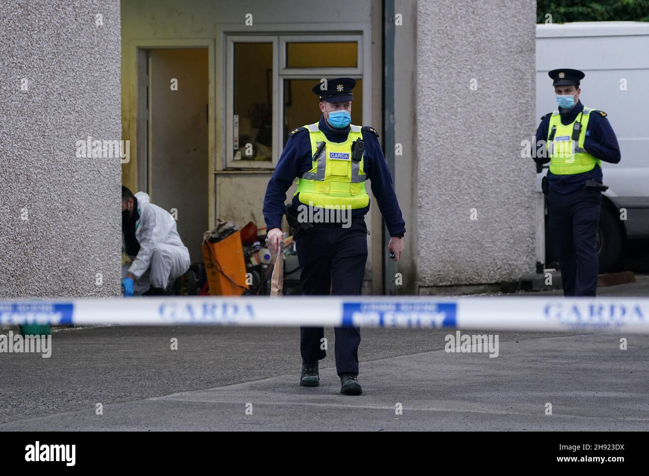 Members of An Garda at the scene of a shooting on Cookstown Road in ...