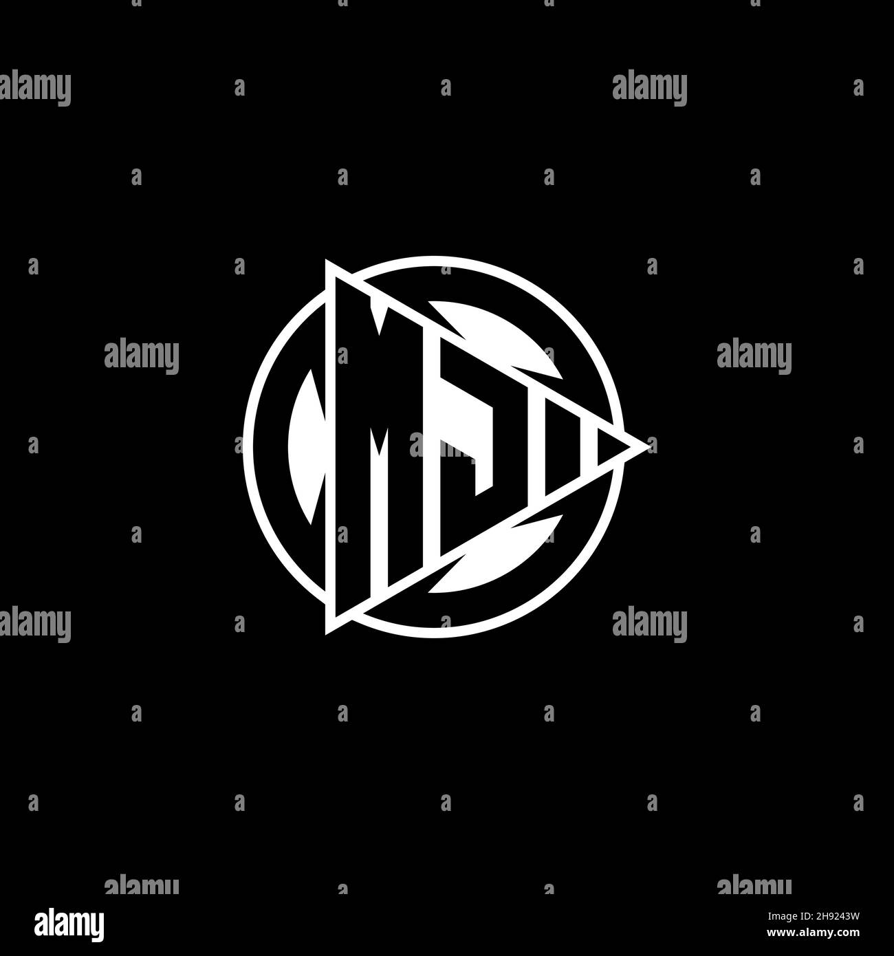 MJ Monogram logo letter with triangle play shape and circle rounded ... MJ Monogram logo letter with triangle play shape and circle rounded ...