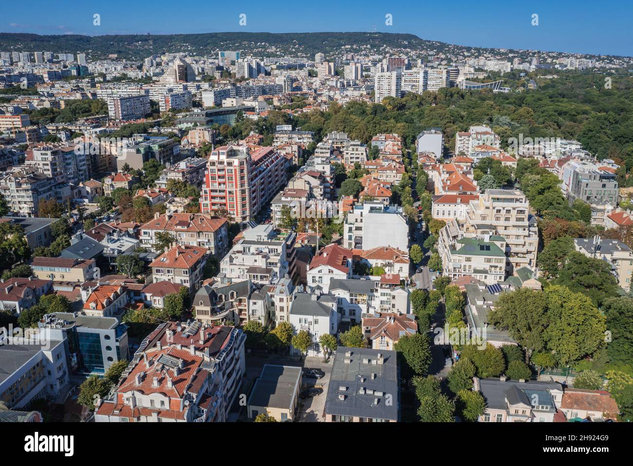 Aerial photo of Varna city and seaside resort located in Gulf of Varna ...