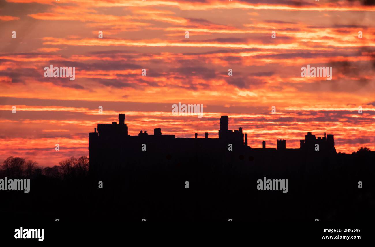Arundel Castle Sunset Stock Photo - Alamy