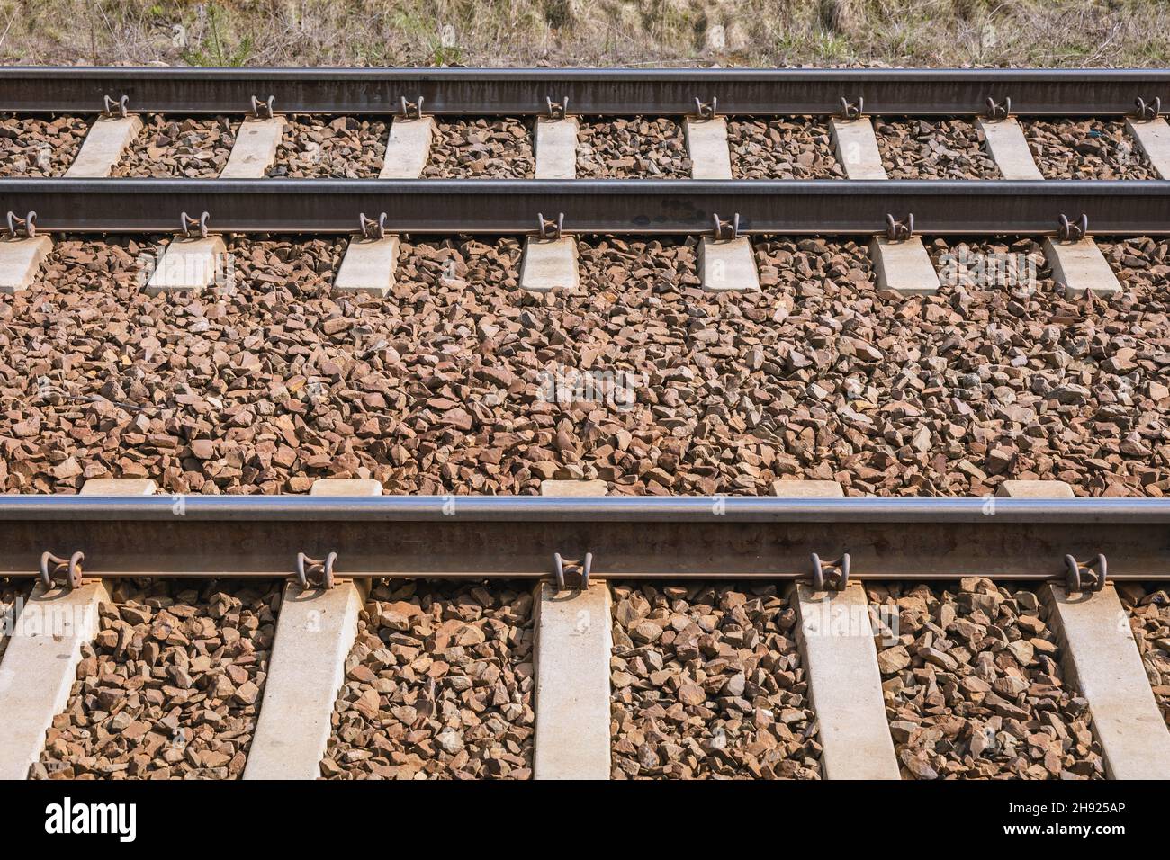 Railway tracks in Poland Stock Photo - Alamy
