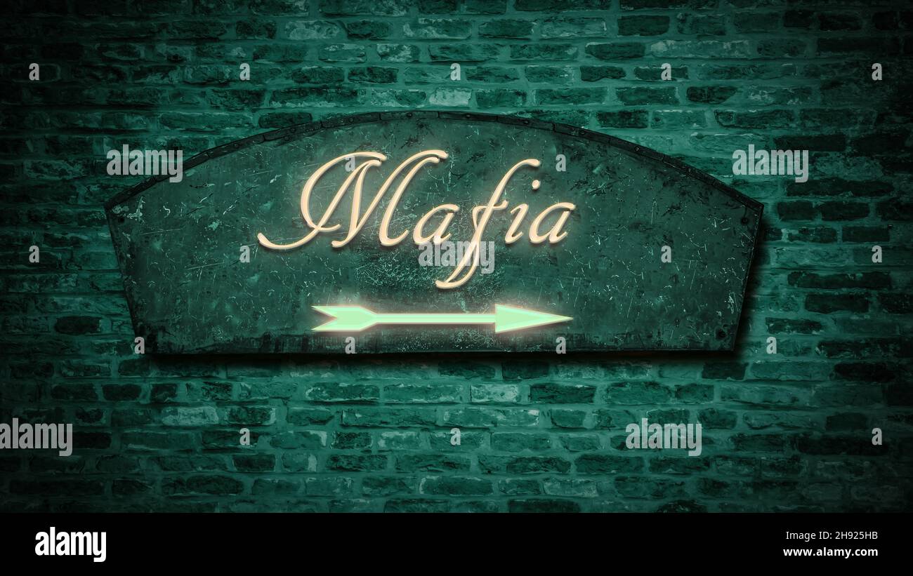 Street Sign the Direction Way to Mafia Stock Photo - Alamy