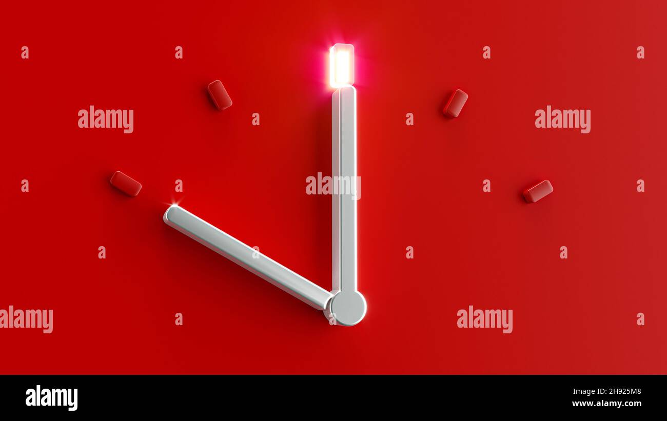 3d render red clock hi-res stock photography and images - Alamy