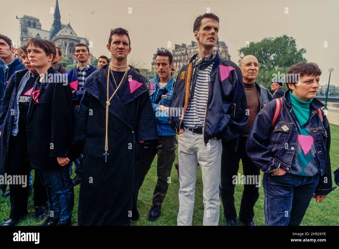 Paris, France, Crowd People, Homosexuals, Wearing Symbolic Pink ...