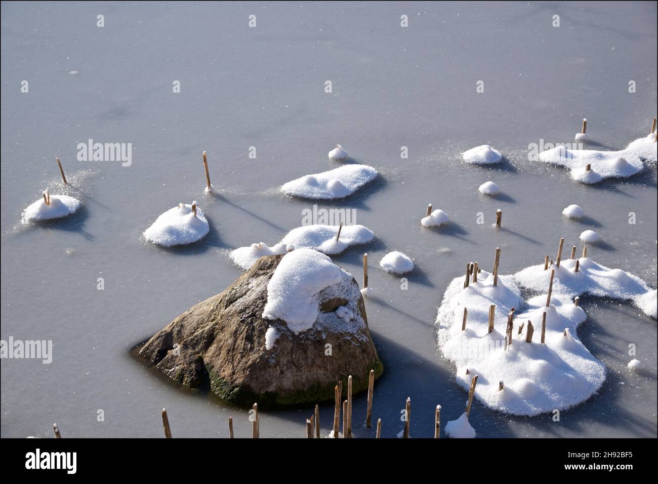 River rocks are frozen in ice on a cold winter day Stock Photo - Alamy