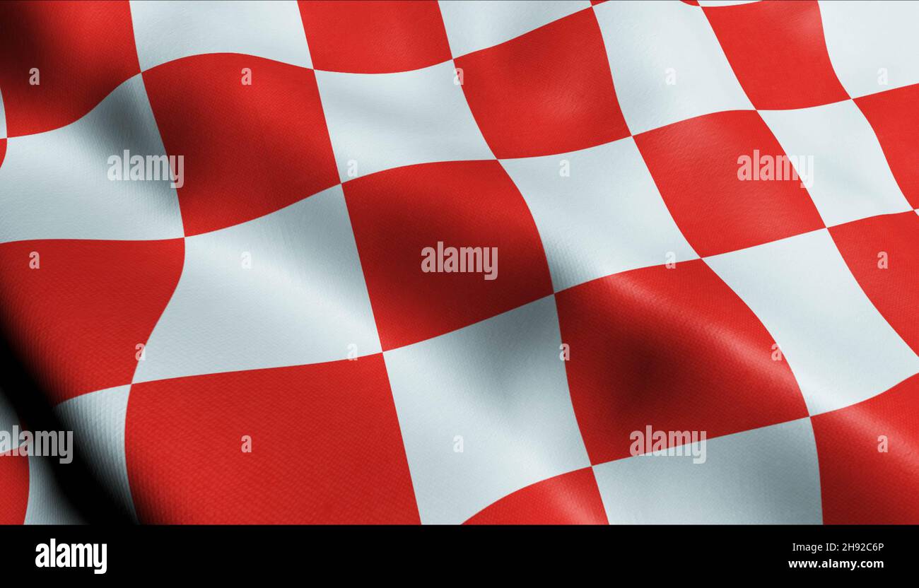 3D Illustration of a waving Poland city flag of Glogow Stock Photo - Alamy