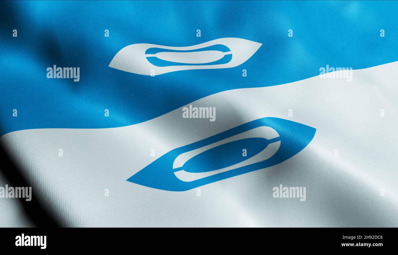 3D Illustration of a waving Poland city flag of Bielawa Stock Photo - Alamy