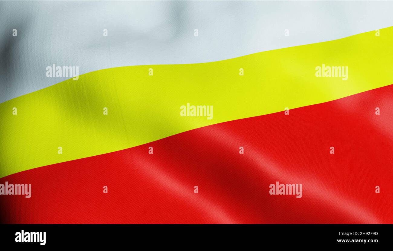 3D Illustration of a waving Poland city flag of Mosina Stock Photo - Alamy