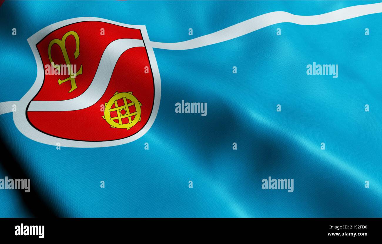 3D Illustration of a waving Poland city flag of Rumia Stock Photo - Alamy