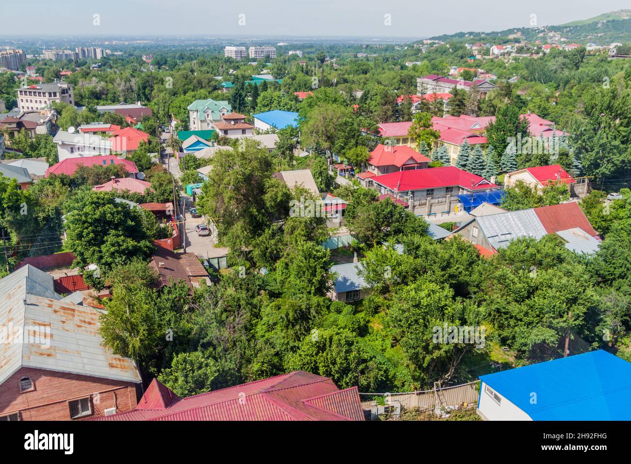 Aerial view of Almaty suburbs, Kazakhstan Stock Photo - Alamy