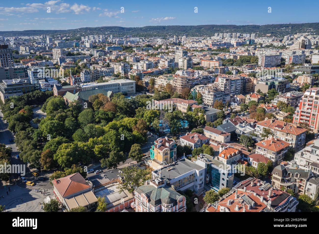 Aerial photo of Varna city and seaside resort located in Gulf of Varna ...