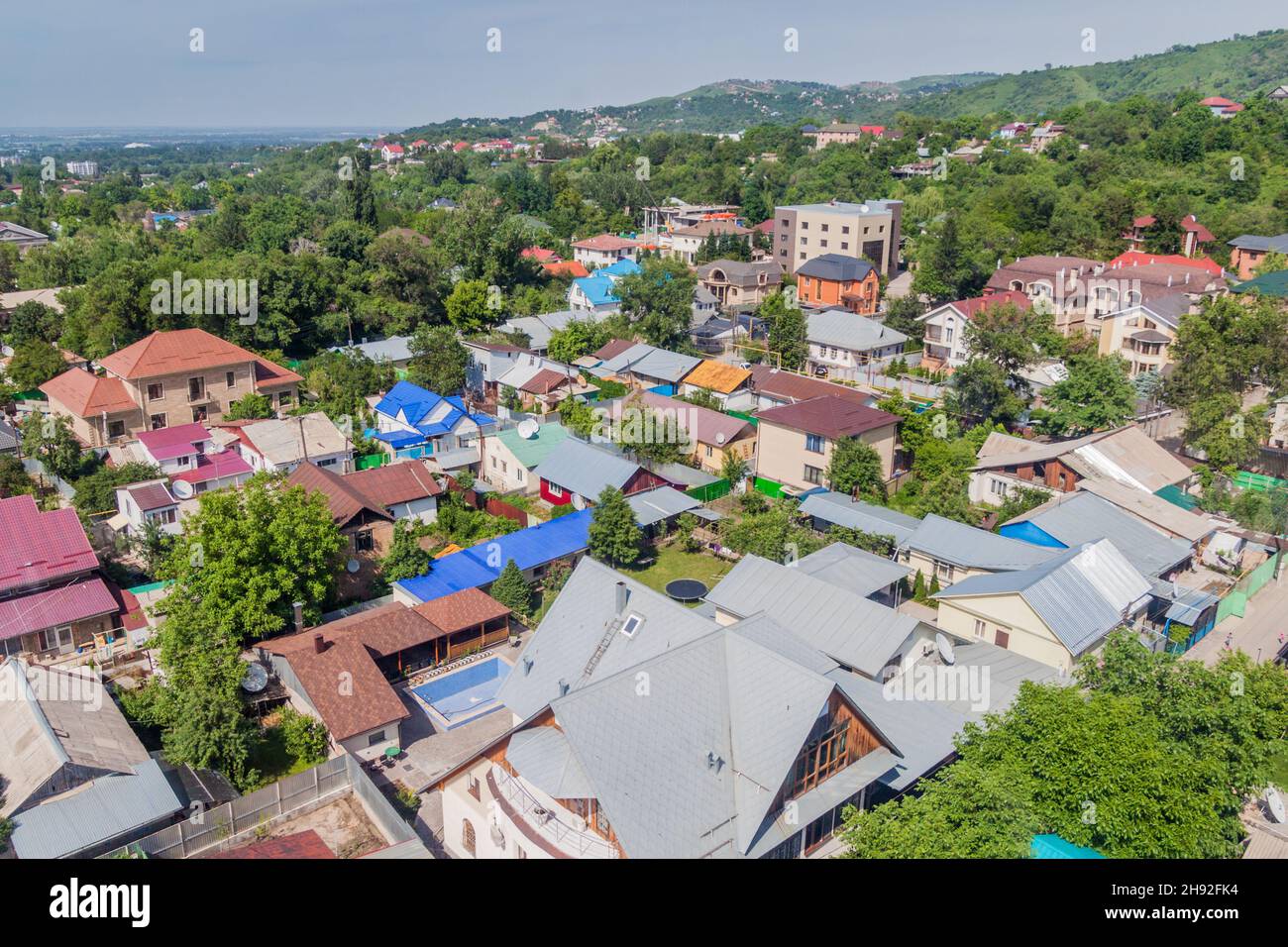 Aerial view of Almaty suburbs, Kazakhstan Stock Photo - Alamy