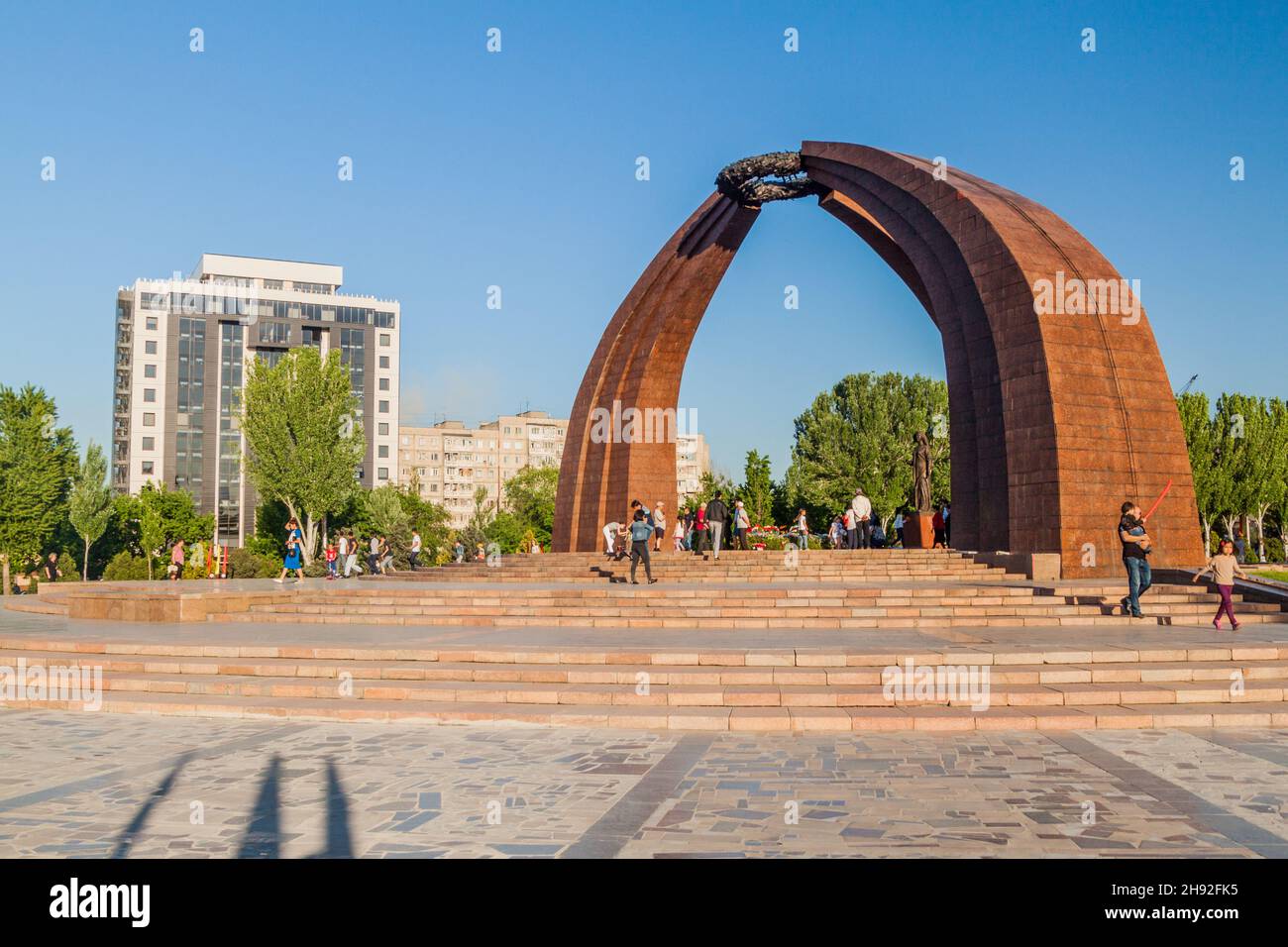 BISHKEK, KYRGYZSTAN - MAY 9, 2017: Victory monument during the Victory ...
