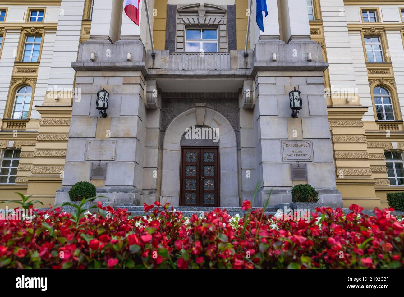 Main building of Chancellery of the Prime Minister of Poland in Ujazdow ...