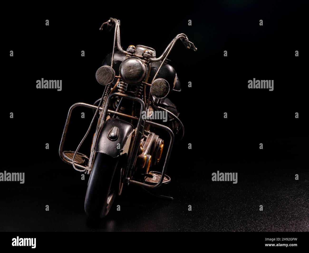 Motorcycle Replica in an old version, Metal Motorcycle Model Stock ...