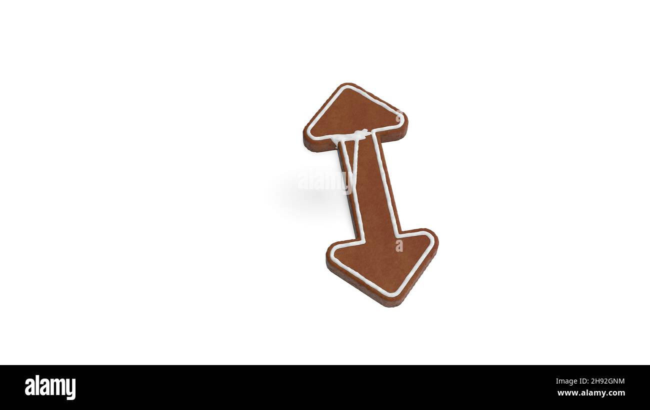 3d rendering of gingerbread cookie in shape of symbol of double side ...