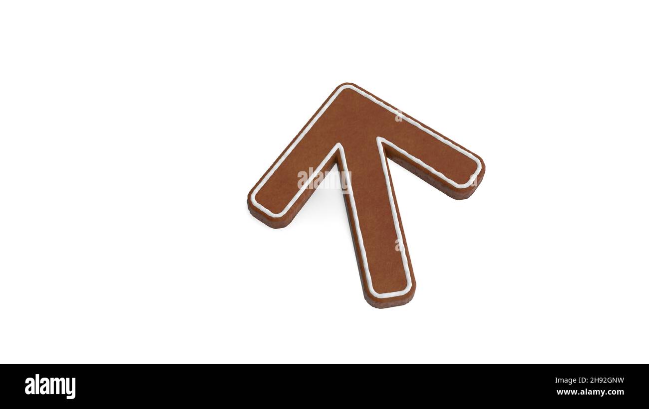3d Rendering Of Gingerbread Cookie In Shape Of Symbol Of Simple Up Open