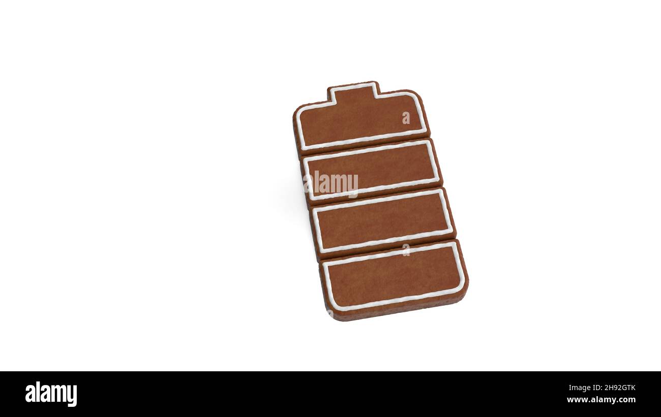 3d rendering of gingerbread cookie in shape of vertical symbol of full ...