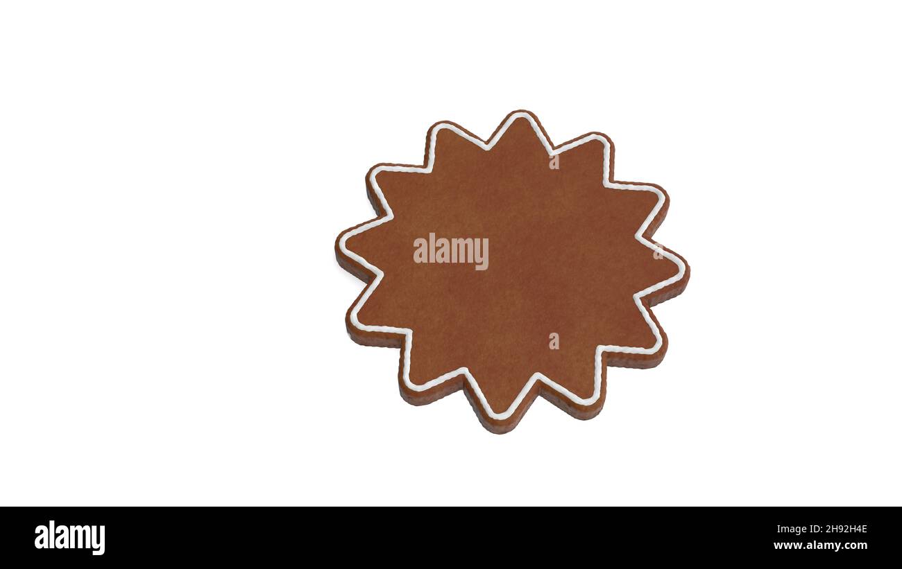 3d Rendering Of Gingerbread Cookie In Shape Of Symbol Of Certificate