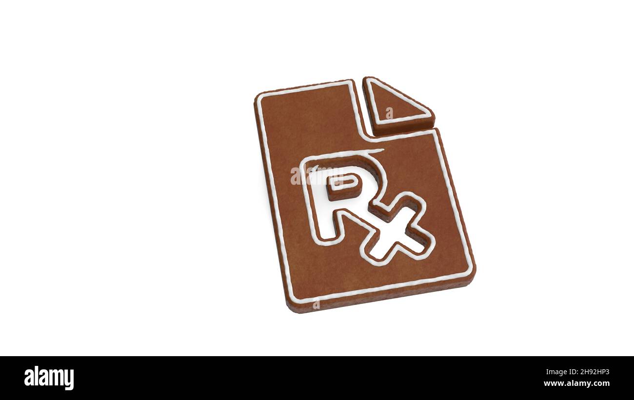 3d Rendering Of Gingerbread Cookie In Shape Of Symbol Of Paper With