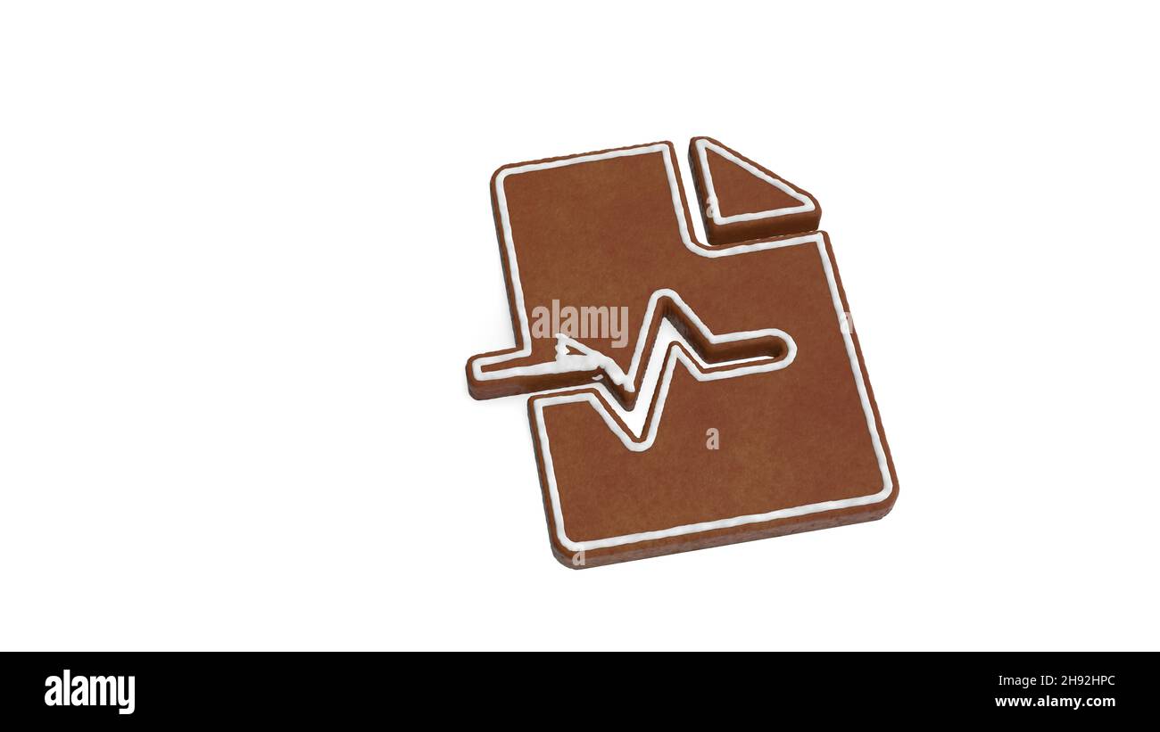 3d Rendering Of Gingerbread Cookie In Shape Of Symbol Of Paper With