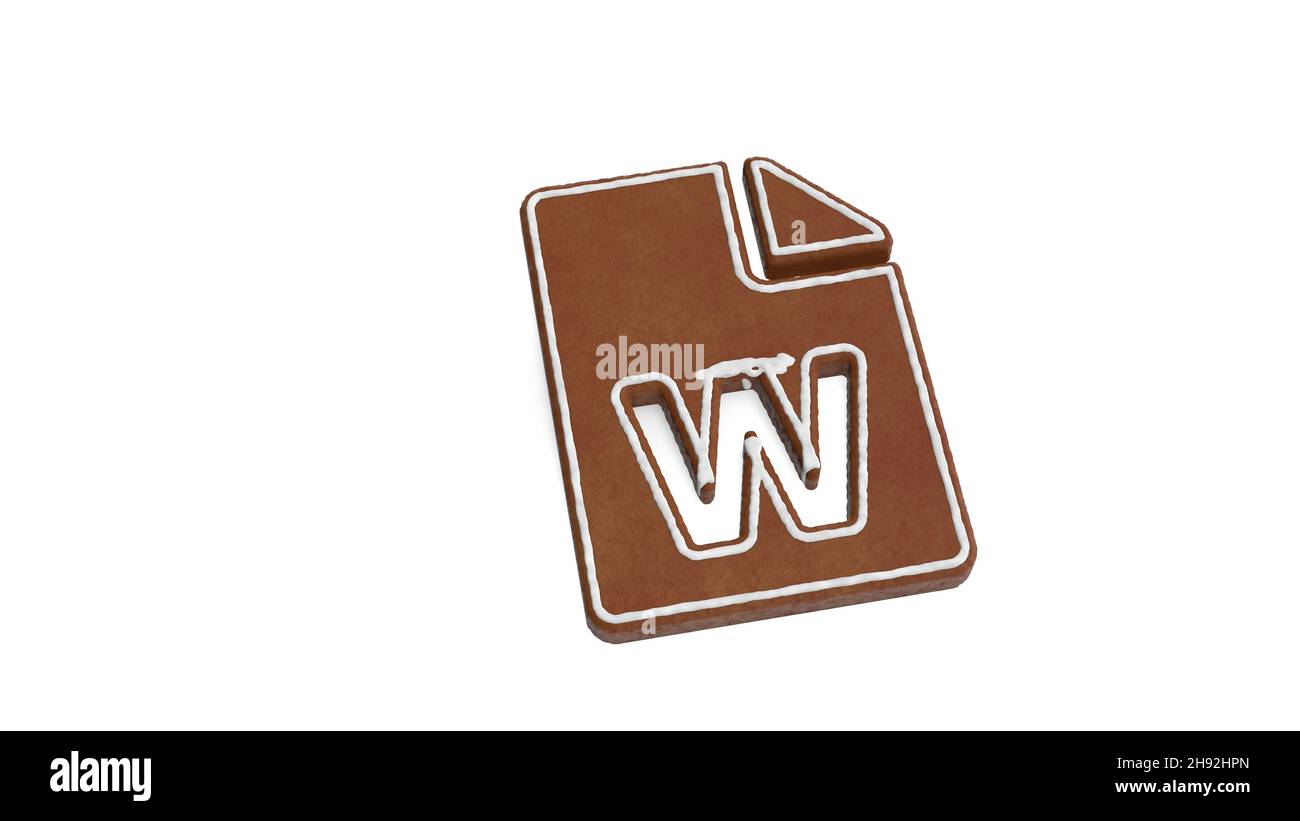3d Rendering Of Gingerbread Cookie In Shape Of Symbol Of Paper With