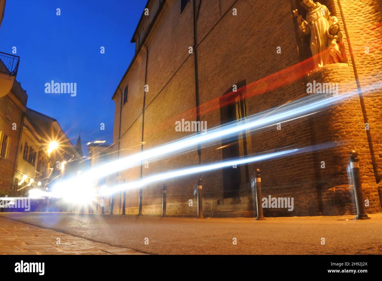 beautiful images of the city of rimini by night. The historic center of ...