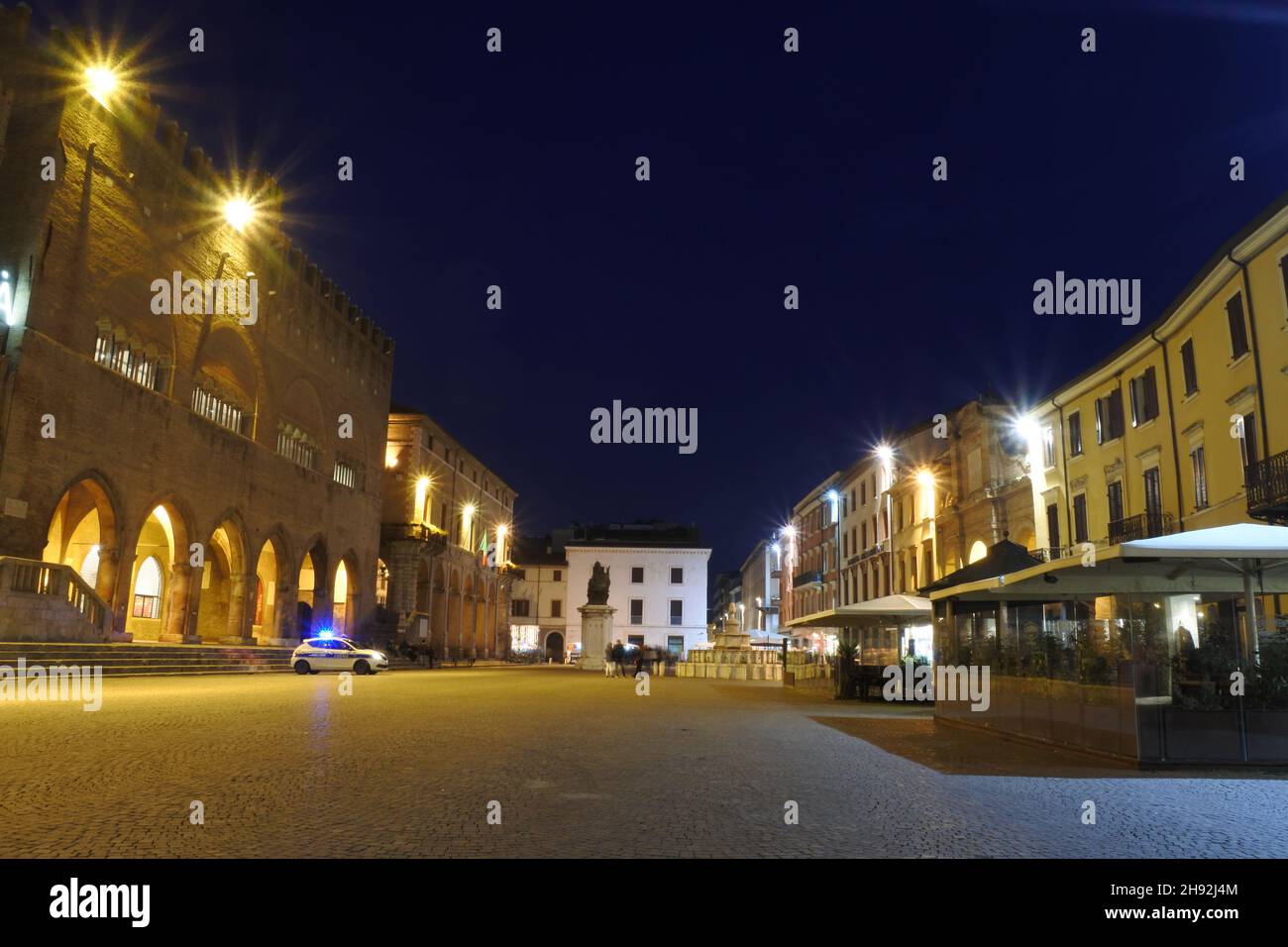 beautiful images of the city of rimini by night. The historic center of ...