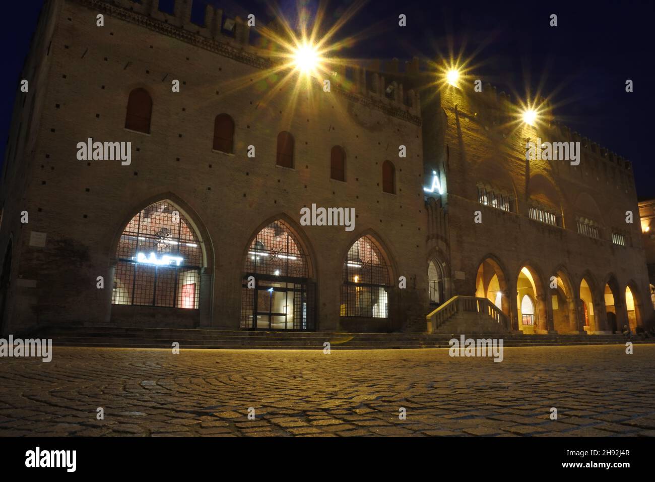 beautiful images of the city of rimini by night. The historic center of ...