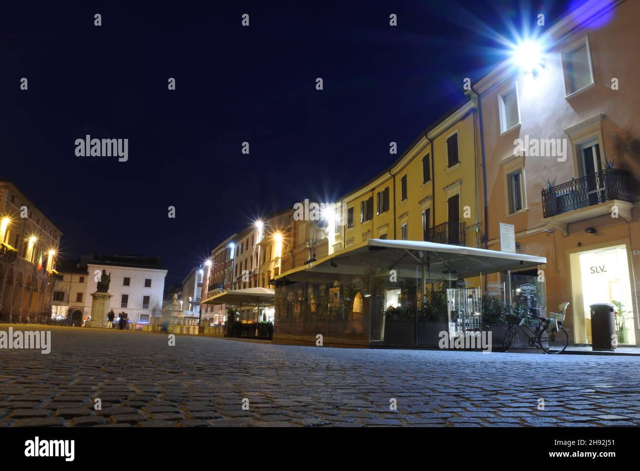beautiful images of the city of rimini by night. The historic center of ...