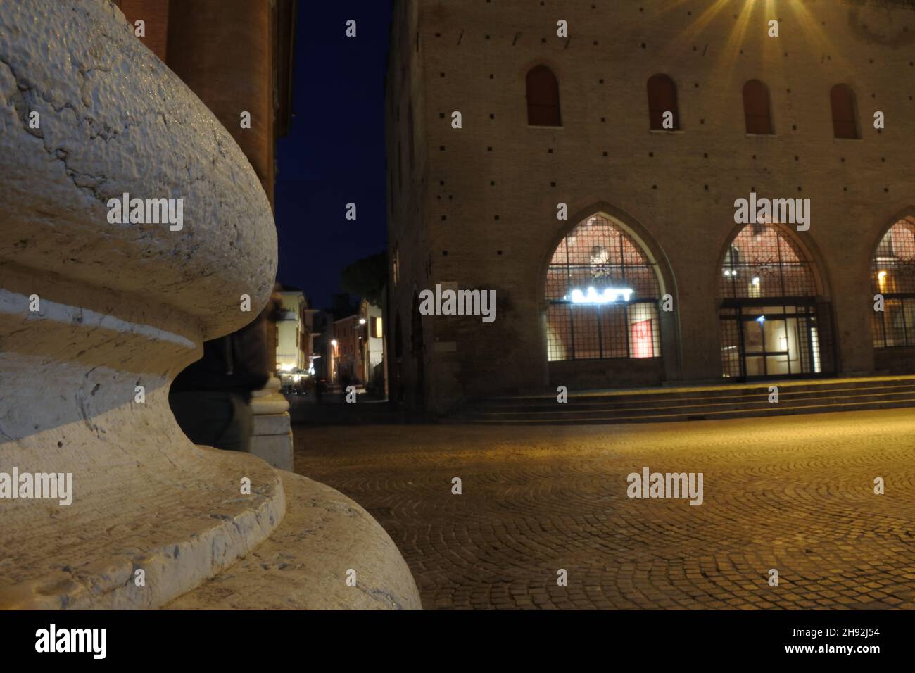 beautiful images of the city of rimini by night. The historic center of ...