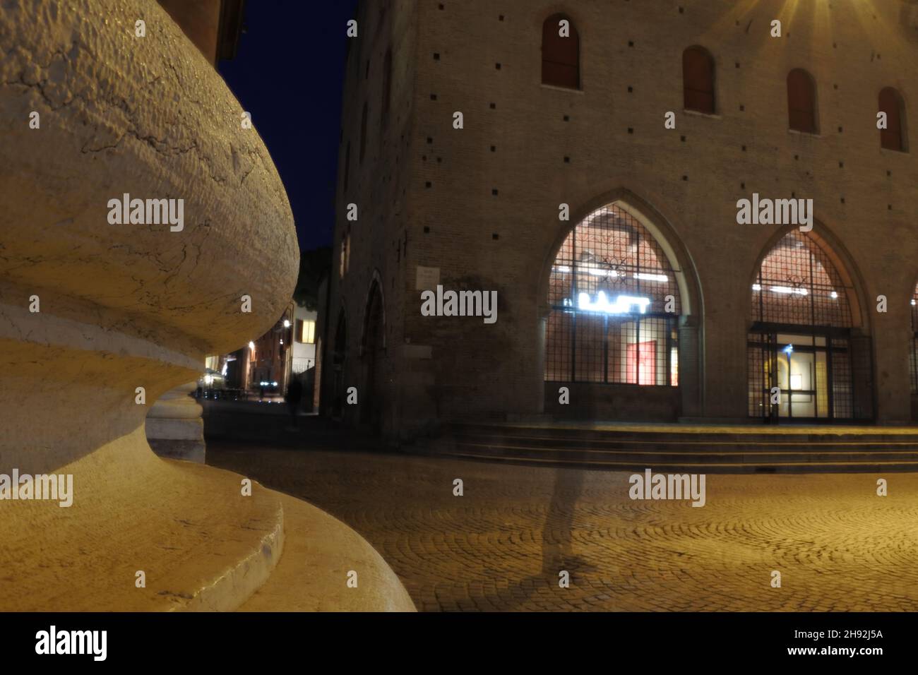 beautiful images of the city of rimini by night. The historic center of ...