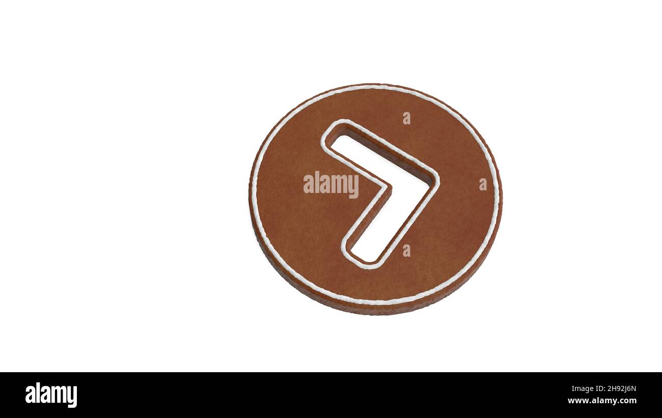 3d Rendering Of Gingerbread Cookie In Shape Of Symbol Of Right Chevron