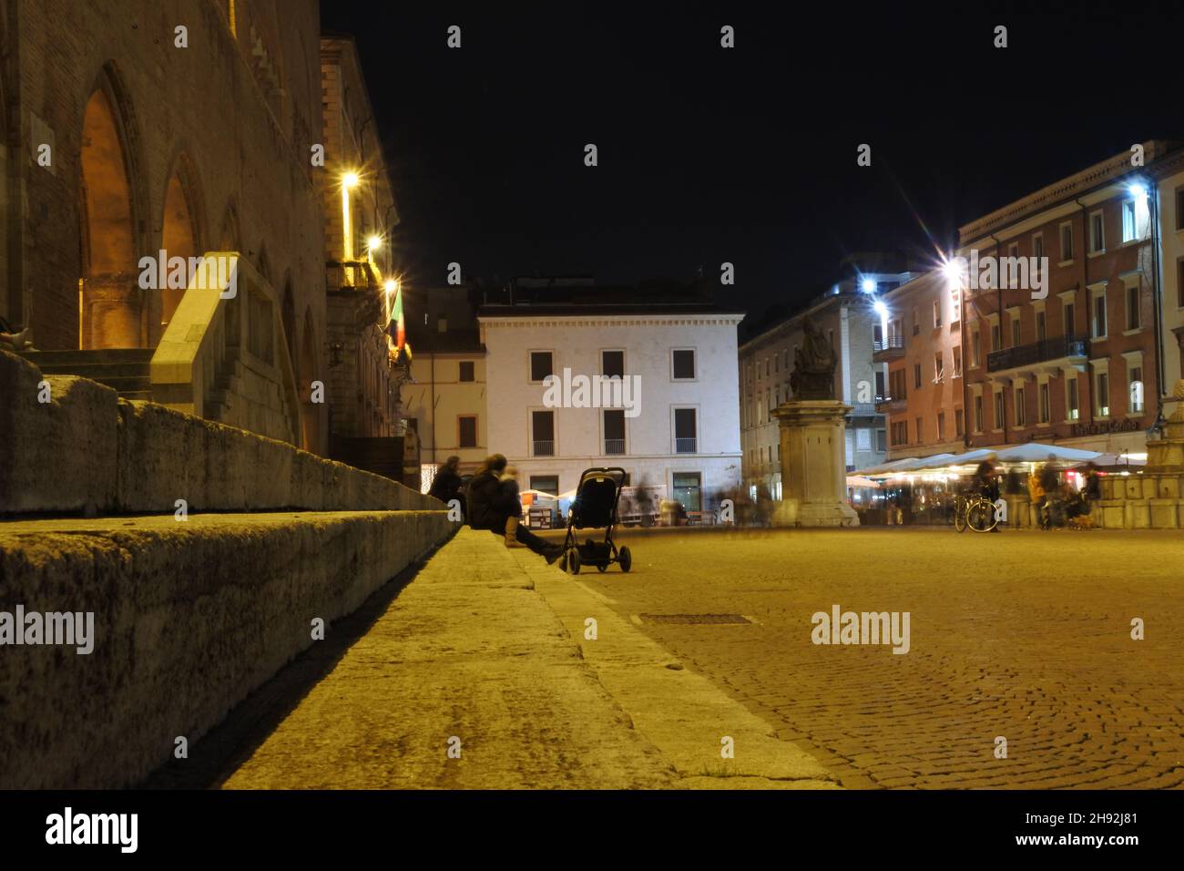 beautiful images of the city of rimini by night. The historic center of ...