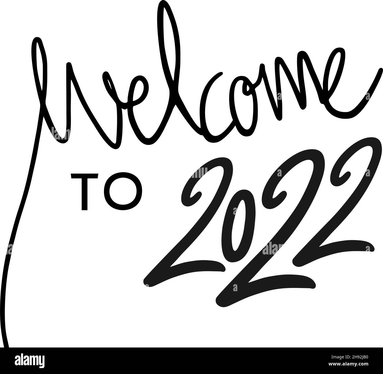 Welcome 2022 new year message Stock Vector Image & Art - Alamy