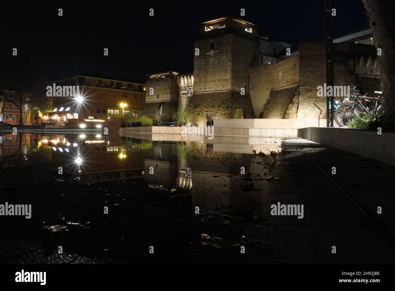 beautiful images of the city of rimini by night. The historic center of ...