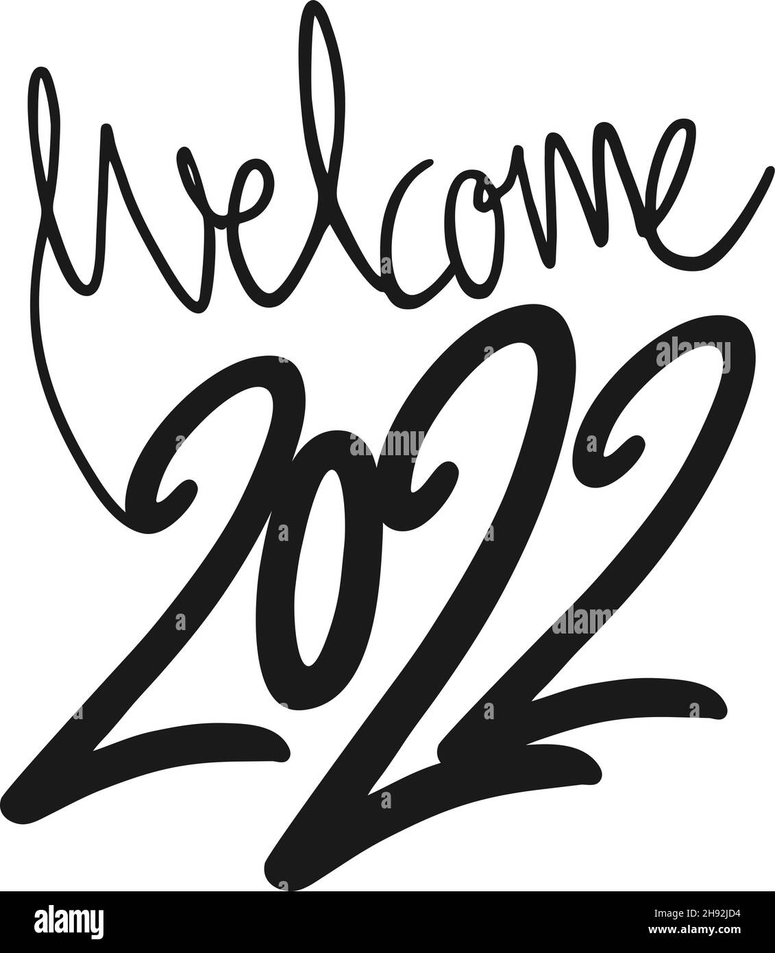 Welcome 2022 new year message Stock Vector Image & Art - Alamy