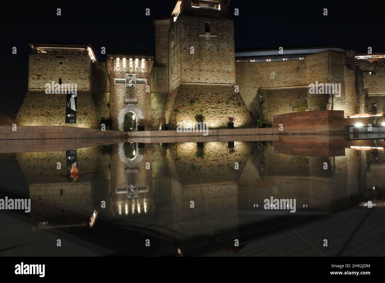beautiful images of the city of rimini by night. The historic center of ...