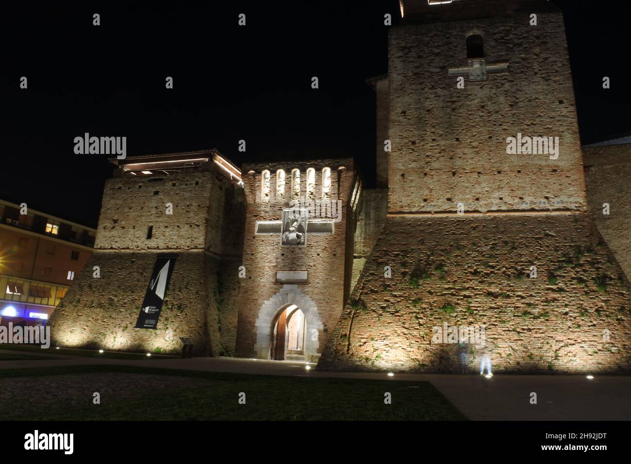 beautiful images of the city of rimini by night. The historic center of ...