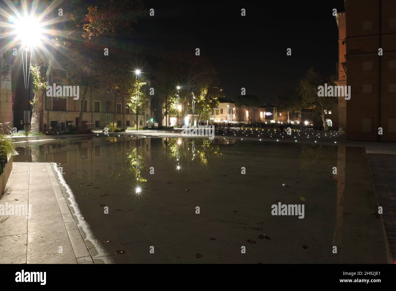 beautiful images of the city of rimini by night. The historic center of ...