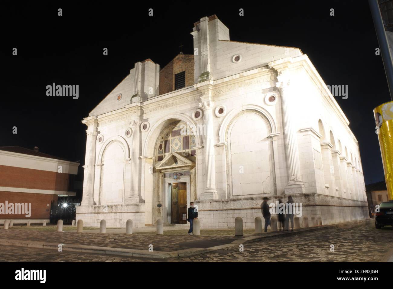 beautiful images of the city of rimini by night. The historic center of ...
