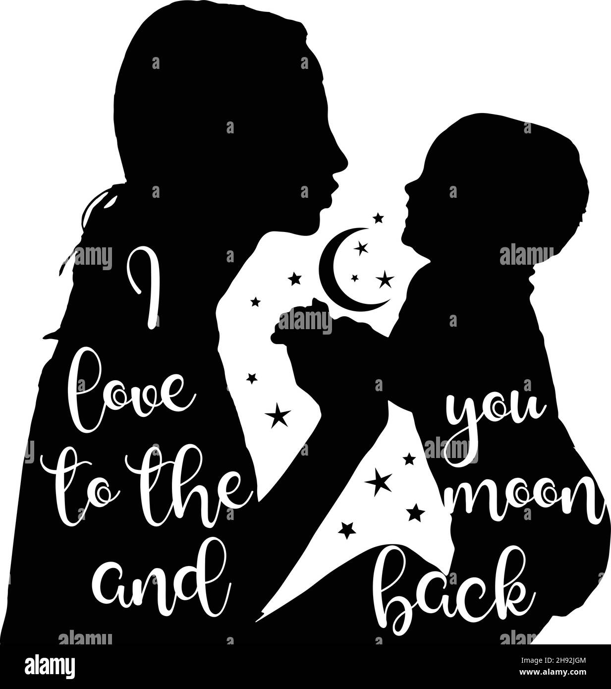 I love you to the moon and back Stock Vector Image & Art - Alamy